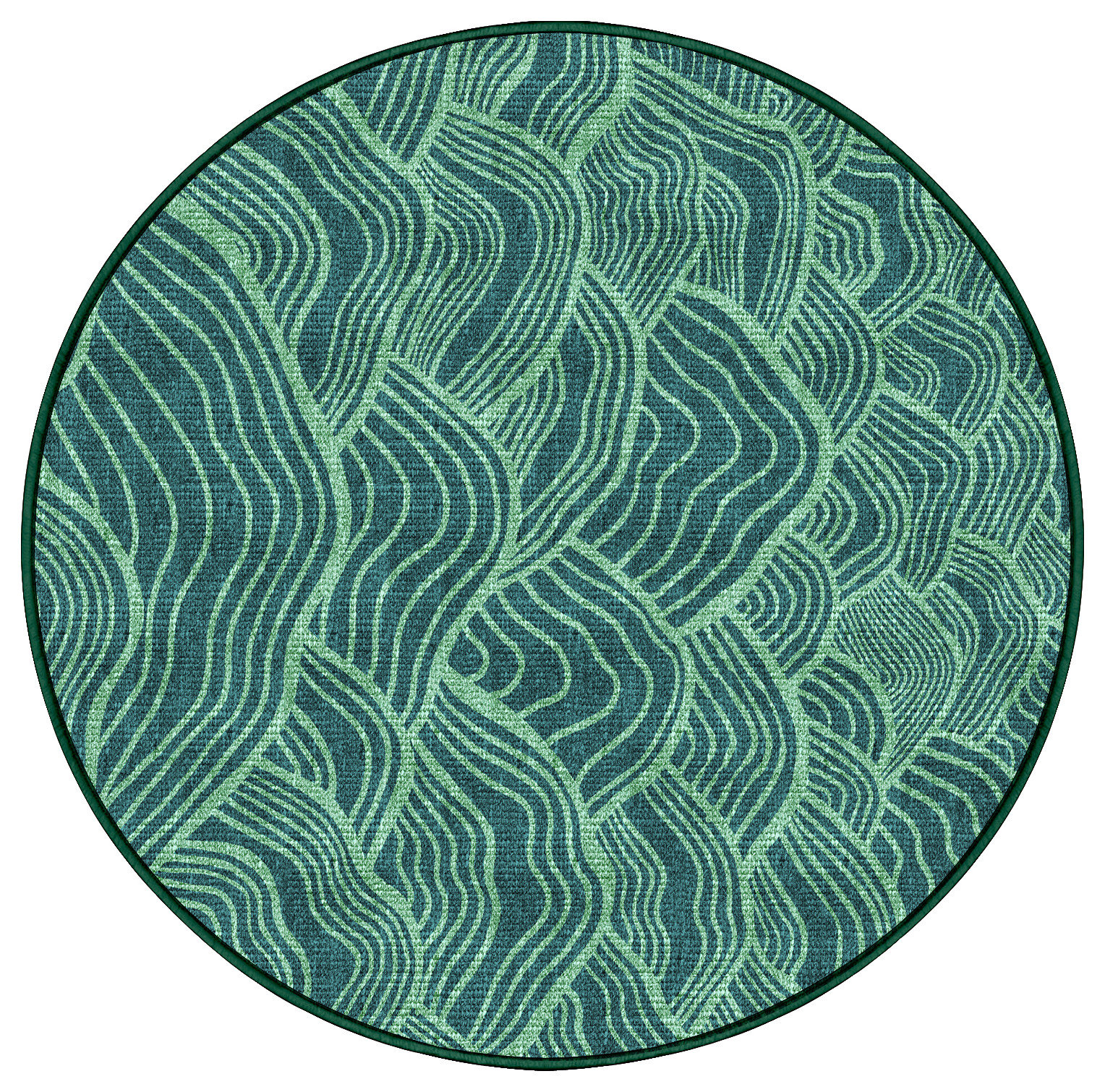 Washable Malachite Rolling Hills Area Rug, Round 7' - Contemporary ...