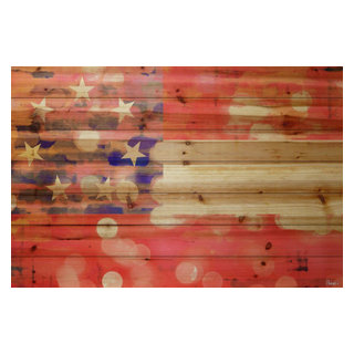 "Southern" Print on Natural Pine Wood, 45"x30" - Contemporary - Prints ...