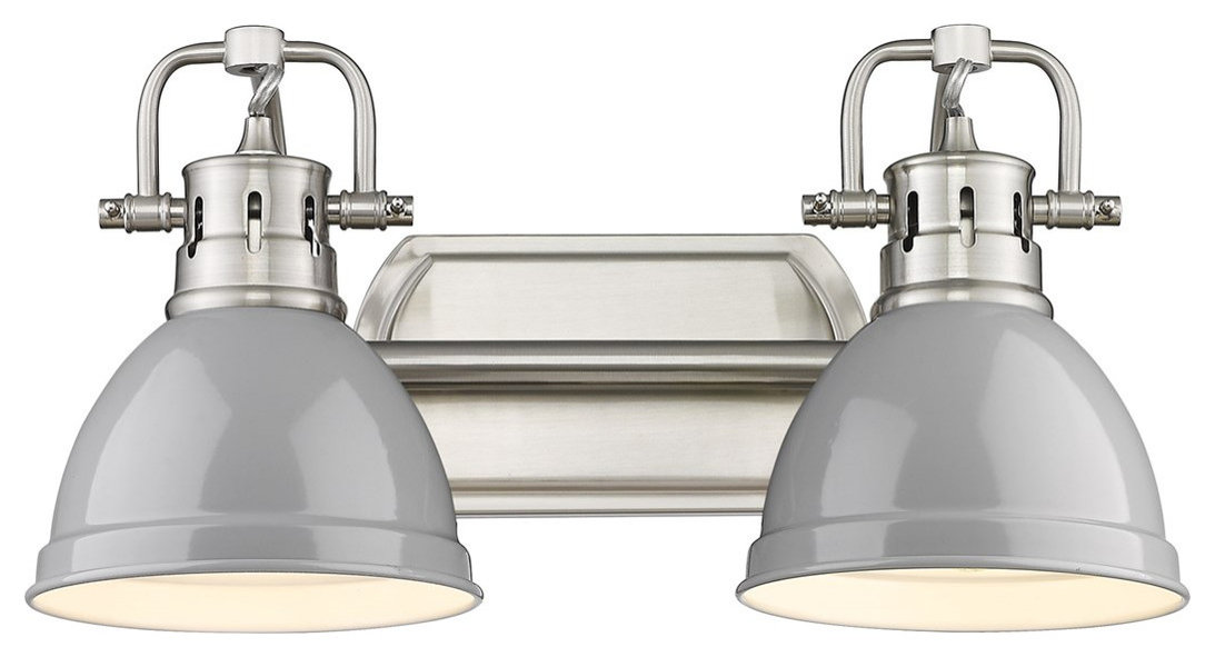 Golden Duncan 2-Light Bath Vanity 3602-BA2 PW-GY, Pewter - Traditional ...