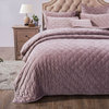 Mauve Velvet Diamond Tuft Bedspread Quilt Set, Queen - Contemporary ...
