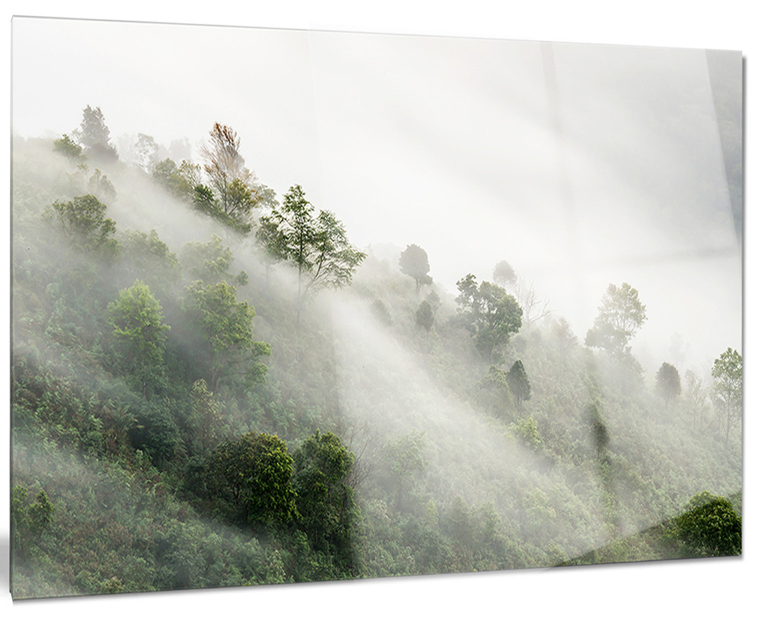"Mystical Foggy Mountain Slope" Photo Metal Wall Art, 28"x12 ...
