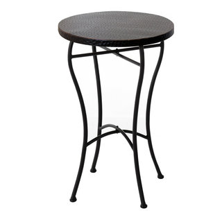 Round Hammered Metal Accent Table - Oil-Rubbed Bronze Powder Coat ...