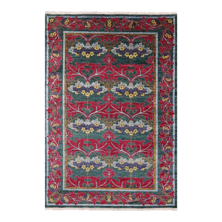 William Morris Hand Knotted Area Rug 6'x9', Q1690, 6'0"x8'9 ...