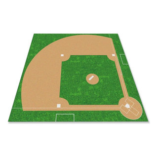 Baseball Field Rug, 12 X 12 - Contemporary - Kids Rugs - by KidCarpet ...