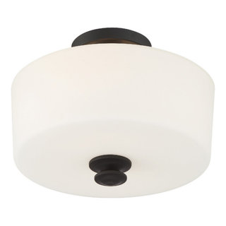 Crystorama Travis 2-Light Ceiling Mount TRA-A3302-BF, Black Forged ...