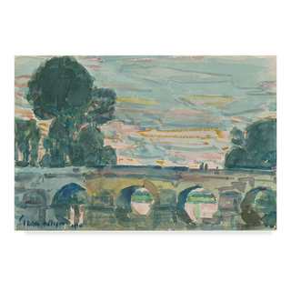 Childe Frederick Hassam 'The Bridge At Grez' Canvas Art, 32"x22 ...