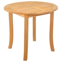 4-Piece Outdoor Teak Dining Set: 36" Round Table, 3 Alps Stacking Arm ...