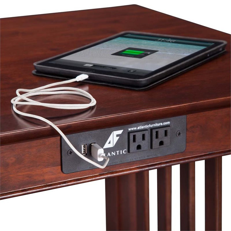 Leo & Lacey Solid Wood Printer Stand with USB Charging Station in ...