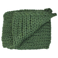 Hunter Green Cable Knit Plush Throw Blanket 60" x 50" - Contemporary ...