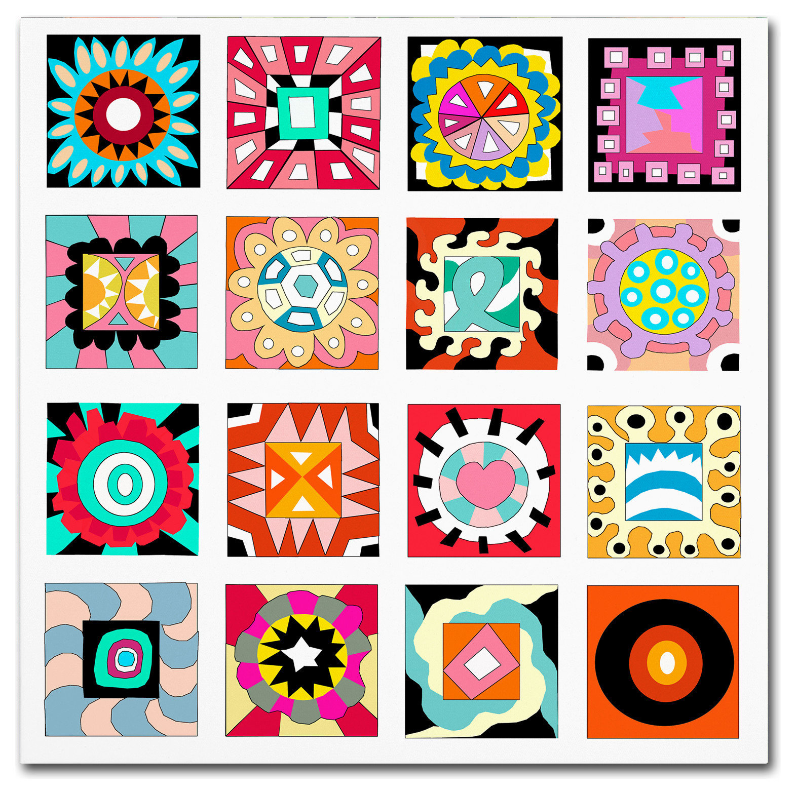 Miguel Balbas 'Pattern D' Canvas Art, 14"x 14" - Contemporary - Prints ...