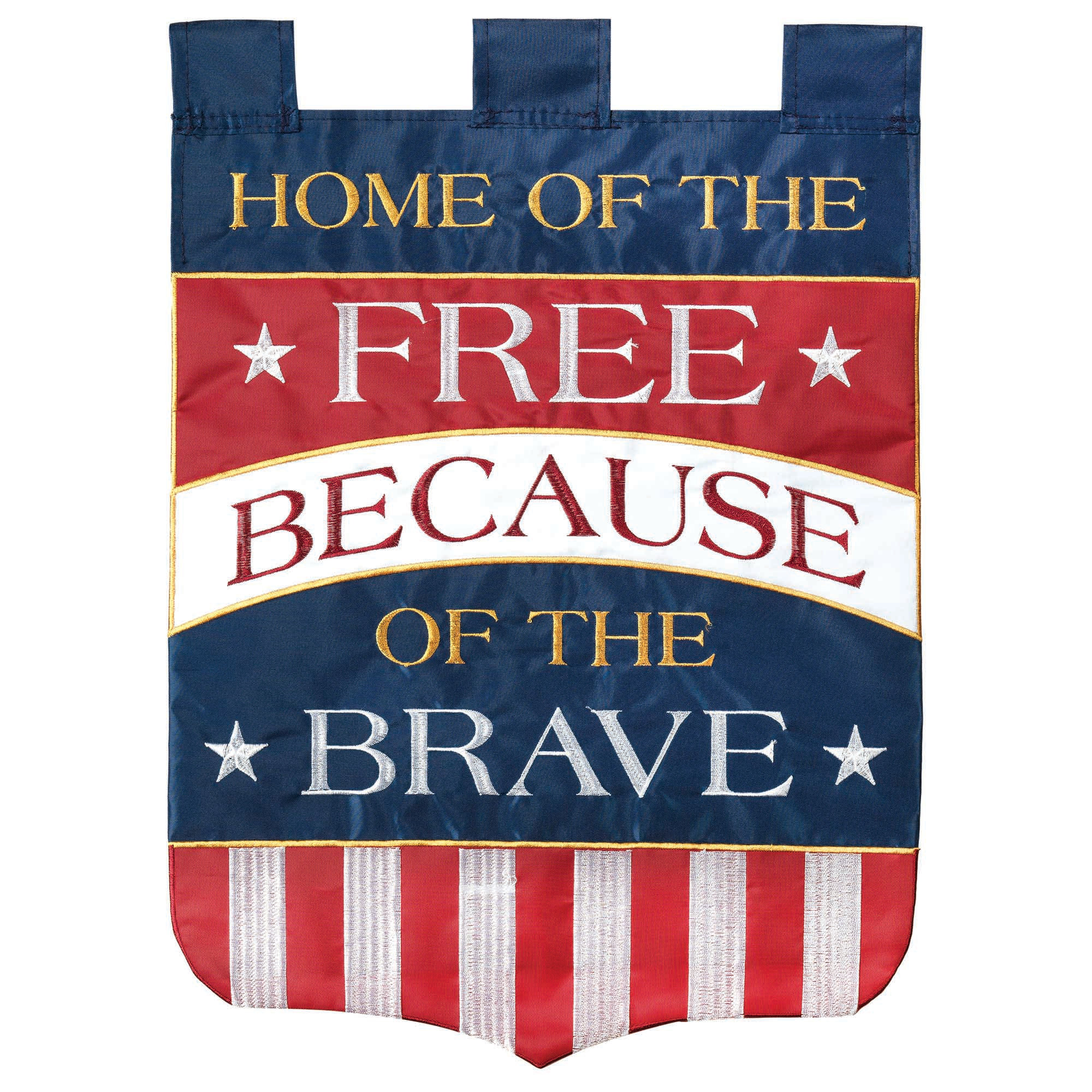 Flag Double Applique Home Of The Free Polyester Large - Traditional ...