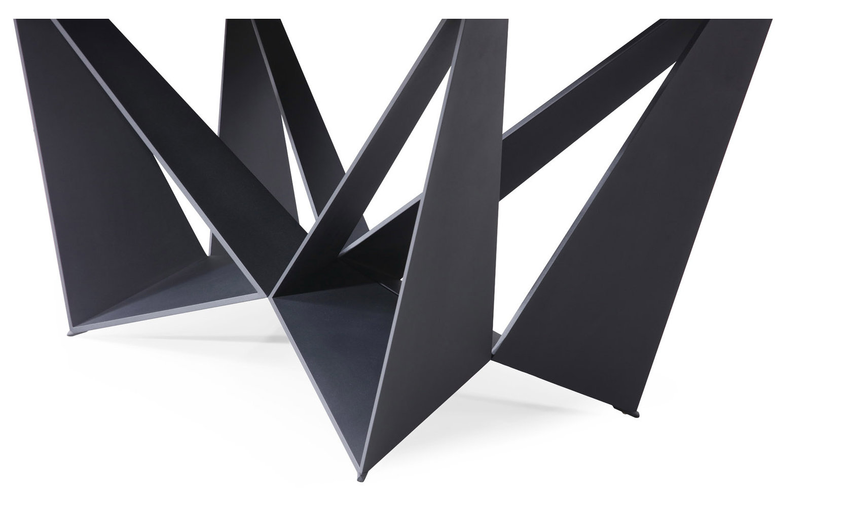 Modern Serra 94 Inch Dining Table - Smoked Glass with Matte Black Steel ...