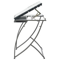 Luxe Drawing, Drafting, Craft Table, Drawer/Folding Side Shelf, Pewter ...