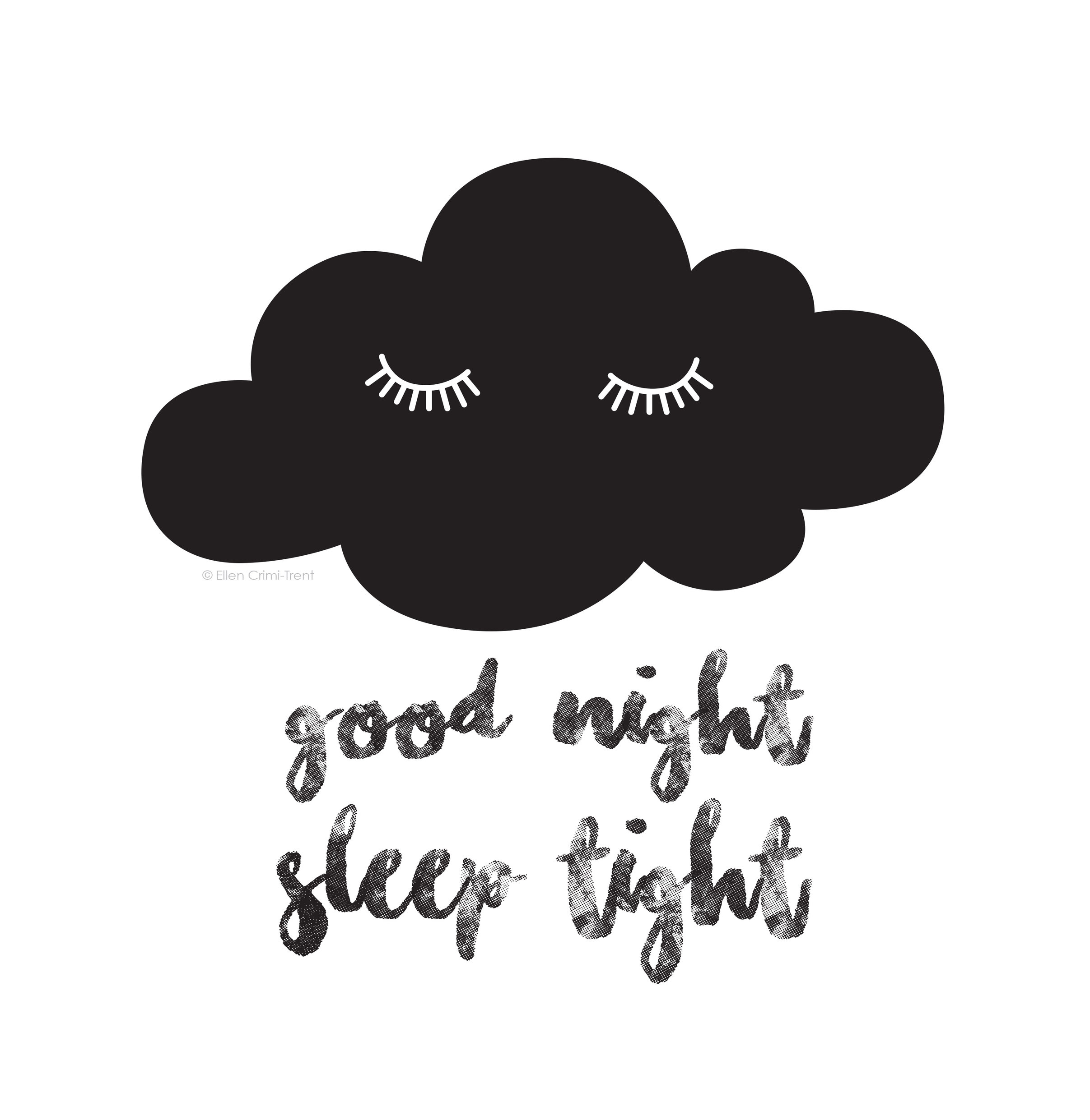 "Good Night Sleep Tight" Print, Black and White, 11"x14" - Contemporary ...
