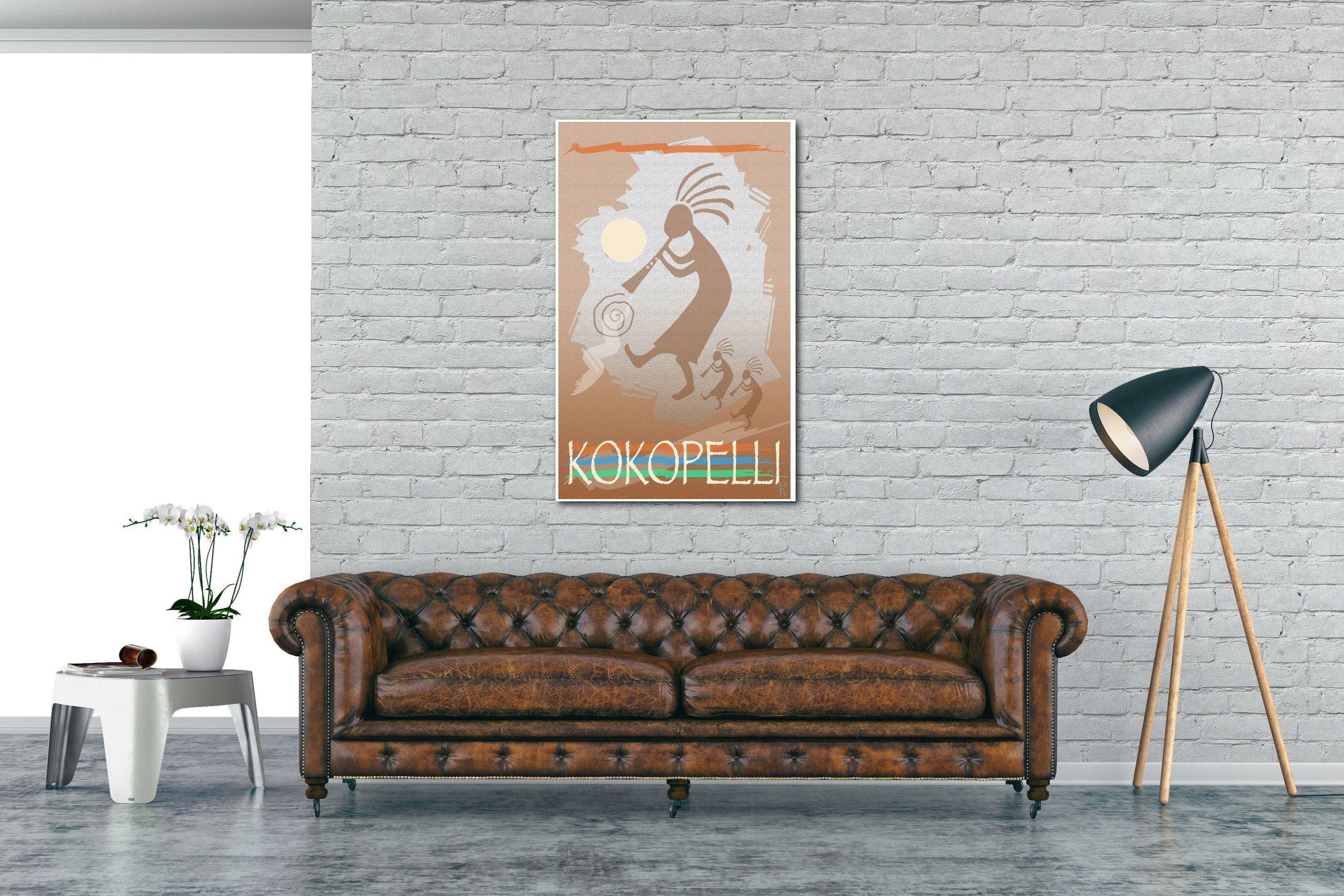 Mike Rangner Kokopelli Brown Art Print, 30"x45" - Contemporary - Fine Art Prints - by Art of ...