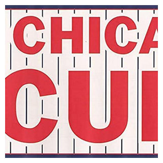 Wallpaper Border Sports Cubs Fan Gym White Blue Red 6"x15' ZB3317BD ...