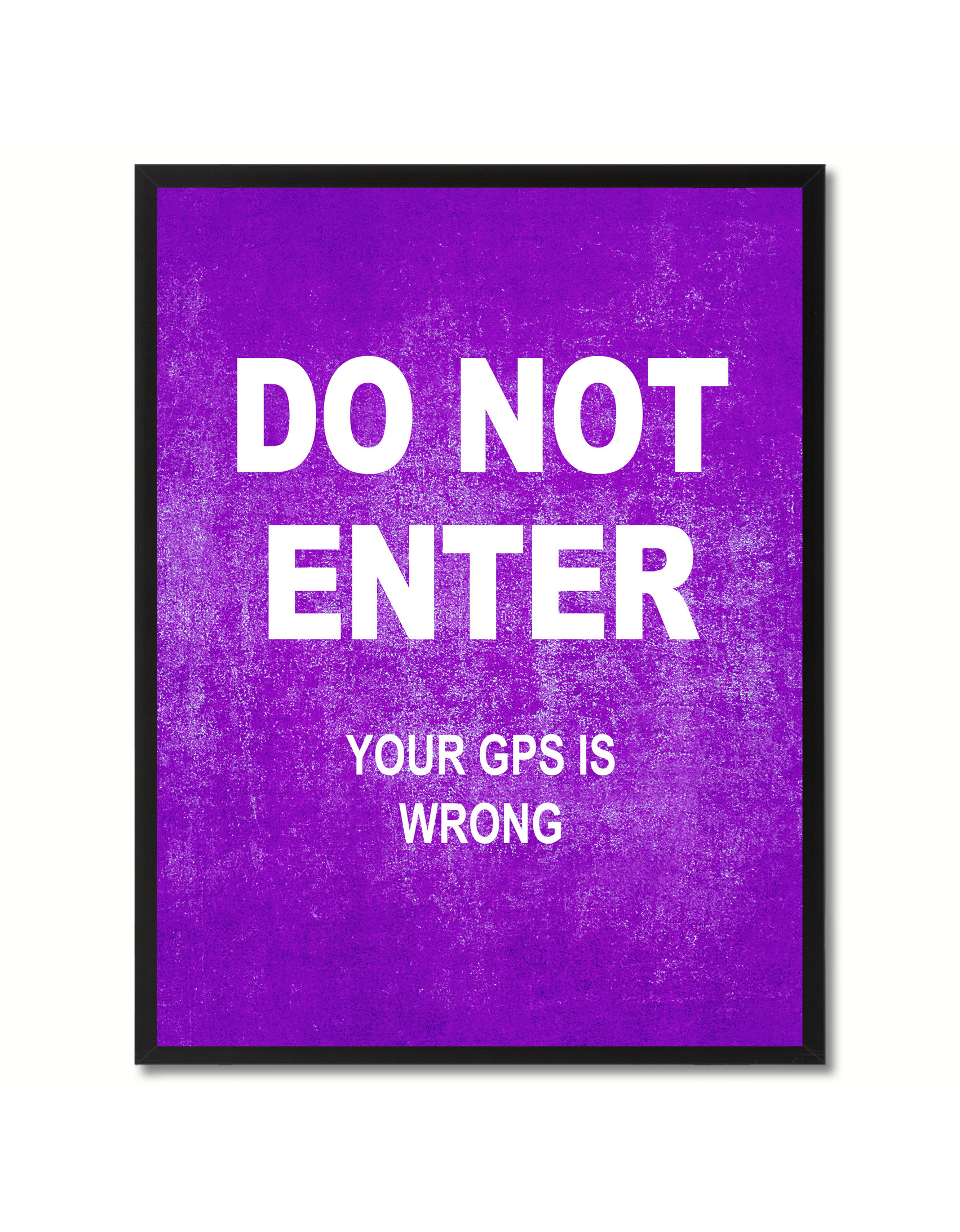 "Do Not Enter" Sign Purple Print on Canvas with Picture Frame, 13"x17 ...