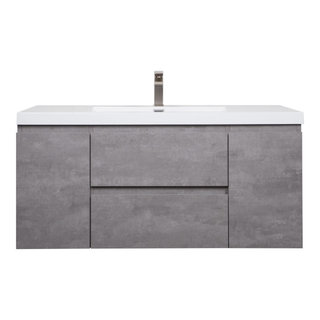 ConceptBaths 48" Angela Wall Mounted Modern Single Vanity ...
