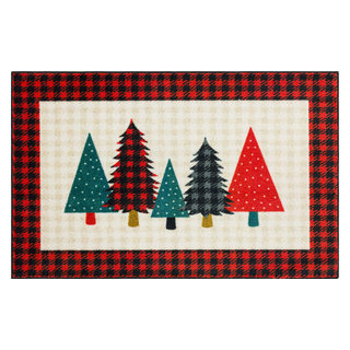 Mohawk Home Plaid Trees Area Rug, Red, 2'x3' 4", 2' 6" x 4' 2" - Rustic ...