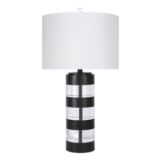 28.25" Cylindrical Stacked Crystal Table Lamp - Contemporary - Table ...