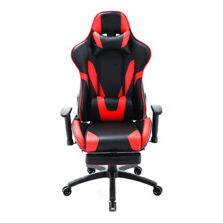 Commando Ergonomic Gaming Chair, Adjustable, Lumbar/Neck Support, Black ...