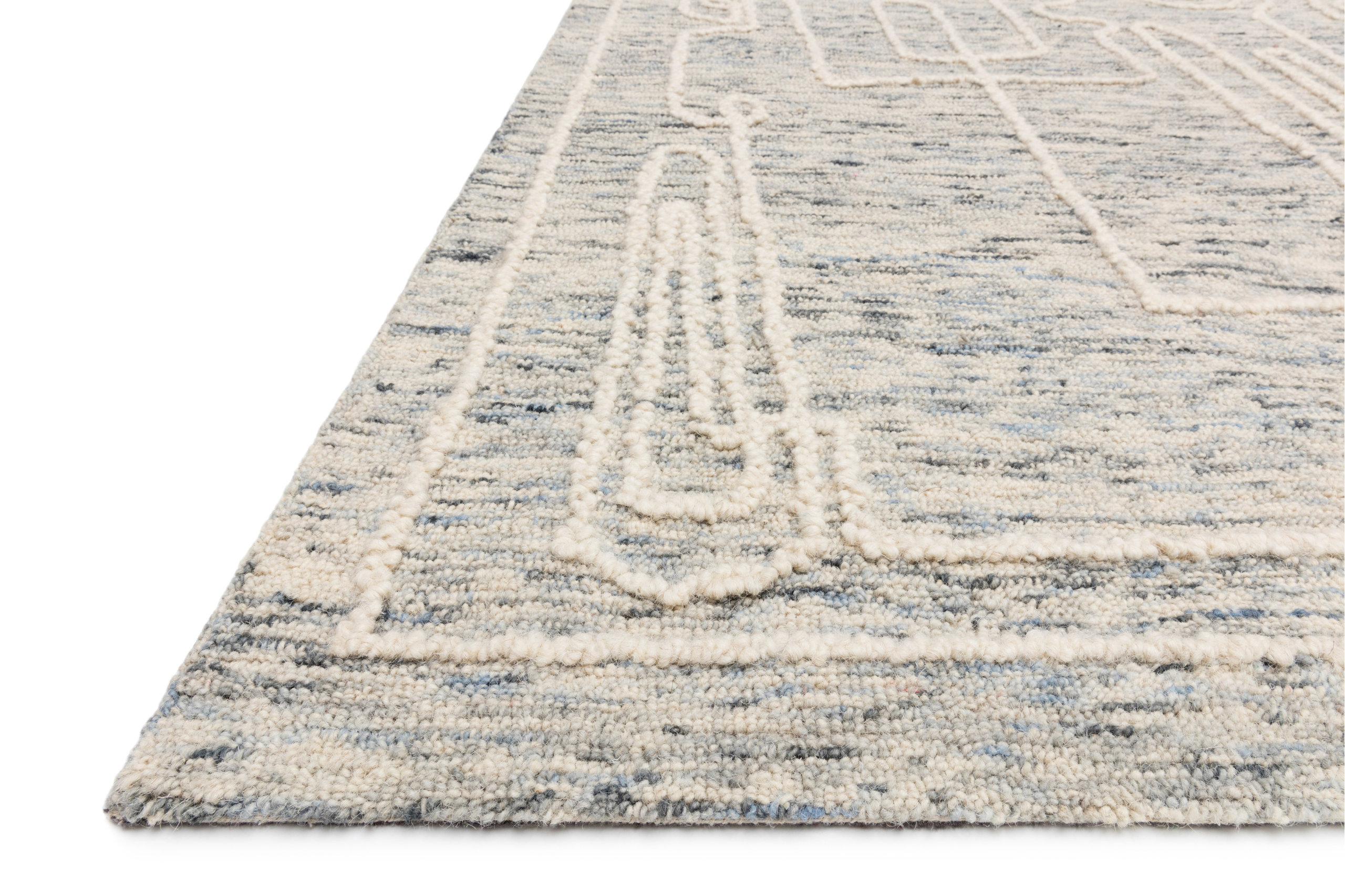 Abstract Freehand Art Inspired Hooked 100% Wool Leela Area Rug, 7'9"x9 ...