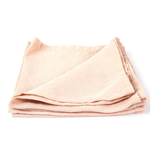 Stone Washed Linen Napkins, Set of 4, Rosa, 53x53cm - Traditional ...