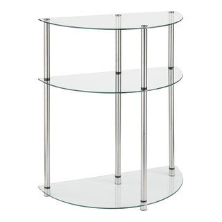 Designs2Go Classic Glass 3 Tier Half-Circle Entryway Table ...