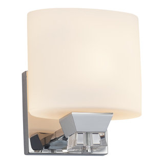 Ardent 1-Light Wall Sconce, Polished Chrome & Opal Artisan Glass ...