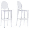 Infinity Plastic Contemporary Bar Stool, Set of 2, Clear - Contemporary ...
