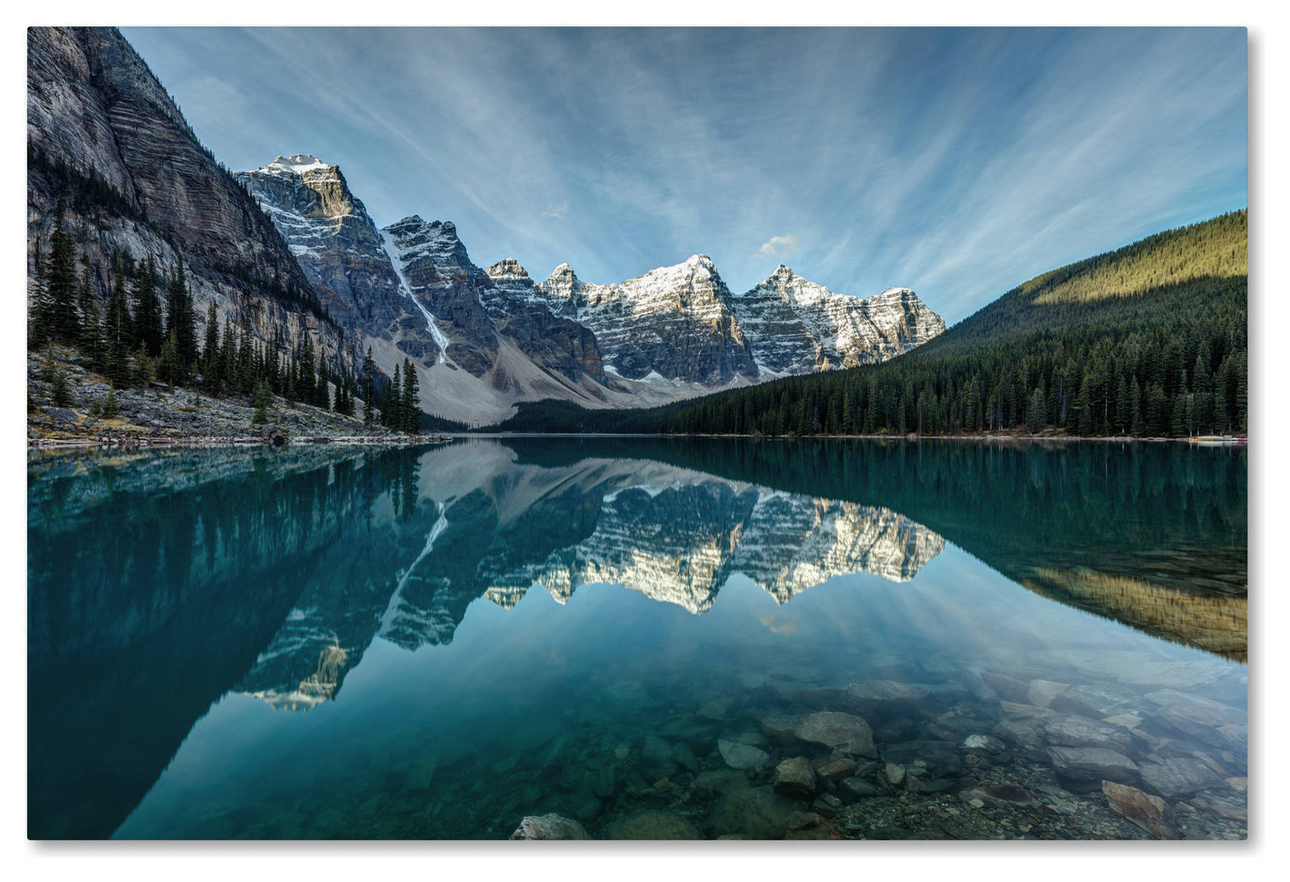 Pierre Leclerc 'Moraine Lake Reflection' Canvas Art, 32"x22" - Rustic ...
