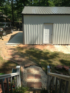 Need some ideas on this path to garage.