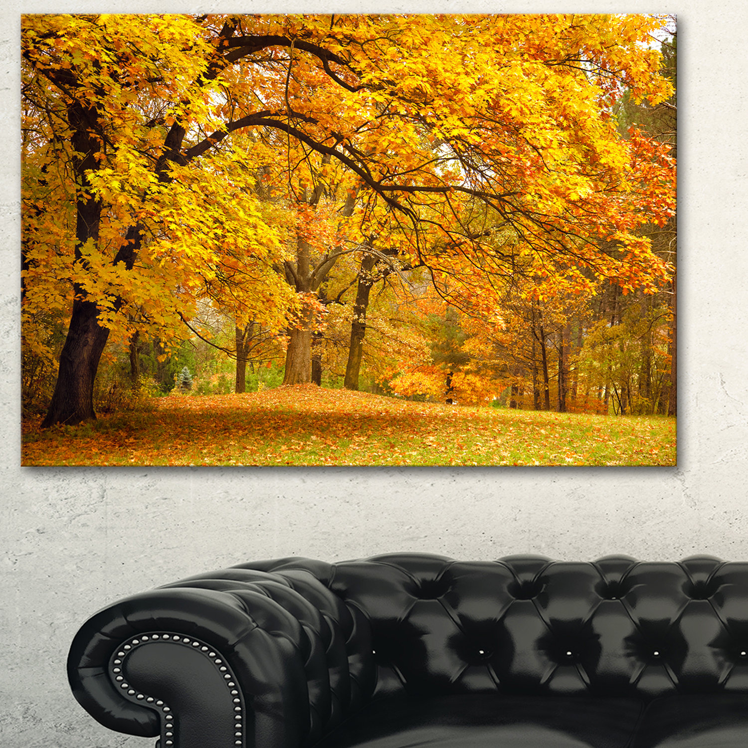 Designart - Golden Autumn Forest - Landscape Photography Canvas Print ...