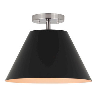 Canarm Talia 1-Light Semi-Flush Mount, Brushed Nickel/Black ...