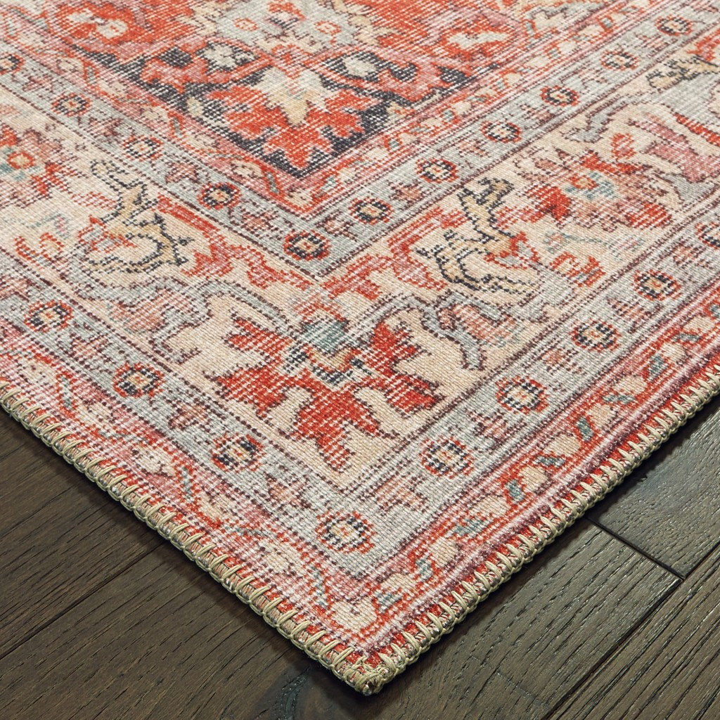 8'X12' Red And Gray Oriental Area Rug - Contemporary - Area Rugs - by ...