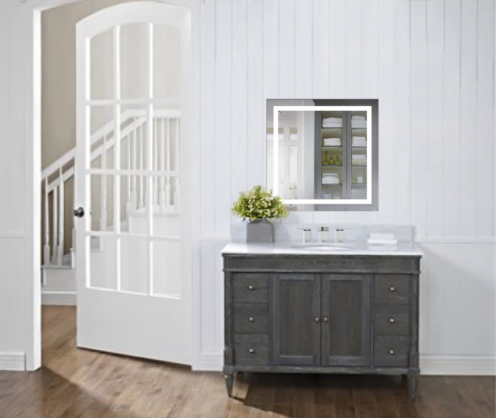 Krugg LED Bathroom Mirror, 24W X 24L Lighted Vanity Mirror - Dimmer ...
