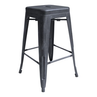 Zed Industrial 26" Counter Height Backless Barstool in Industrial Gray ...