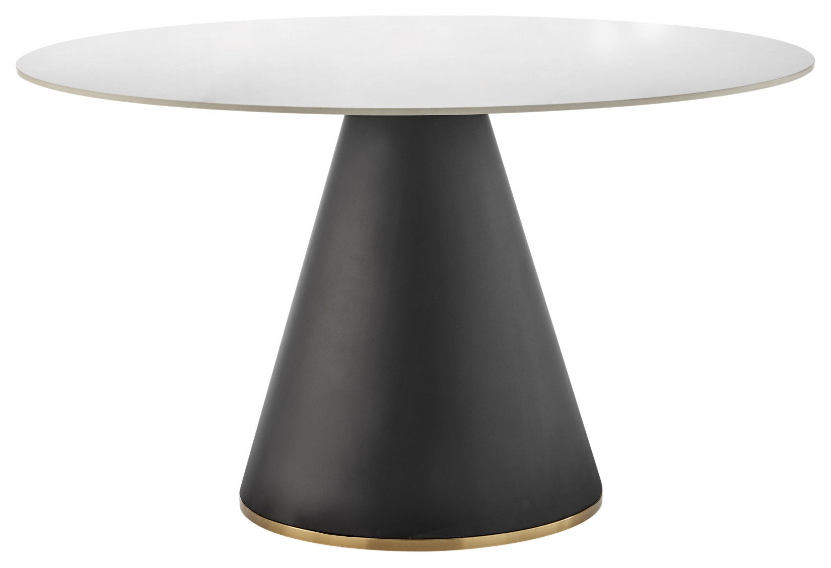 Geneva Ceramic Top 51" Round Dining Table With Gold Trim - Contemporary ...