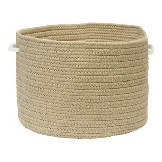 Colonial Mills Basket Colorful Braided Toy Basket Ivory Round, 20"x20 ...