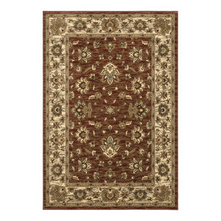 Aiden Traditional Vintage Inspired Red/Ivory Rug, 4' x 5'9 ...