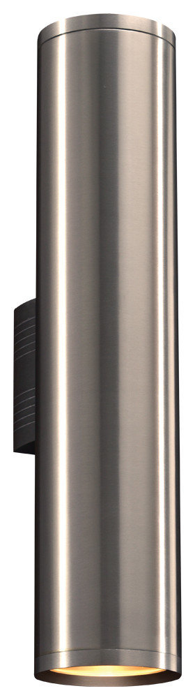 Marco 2-Light Outdoor Up & Down-Light LED, Brushed Aluminum, 5x5x23.5 ...