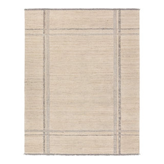 Jaipur Living Bilal HAD08 Handmade Striped Ivory and Gray Area Rug, 8 ...