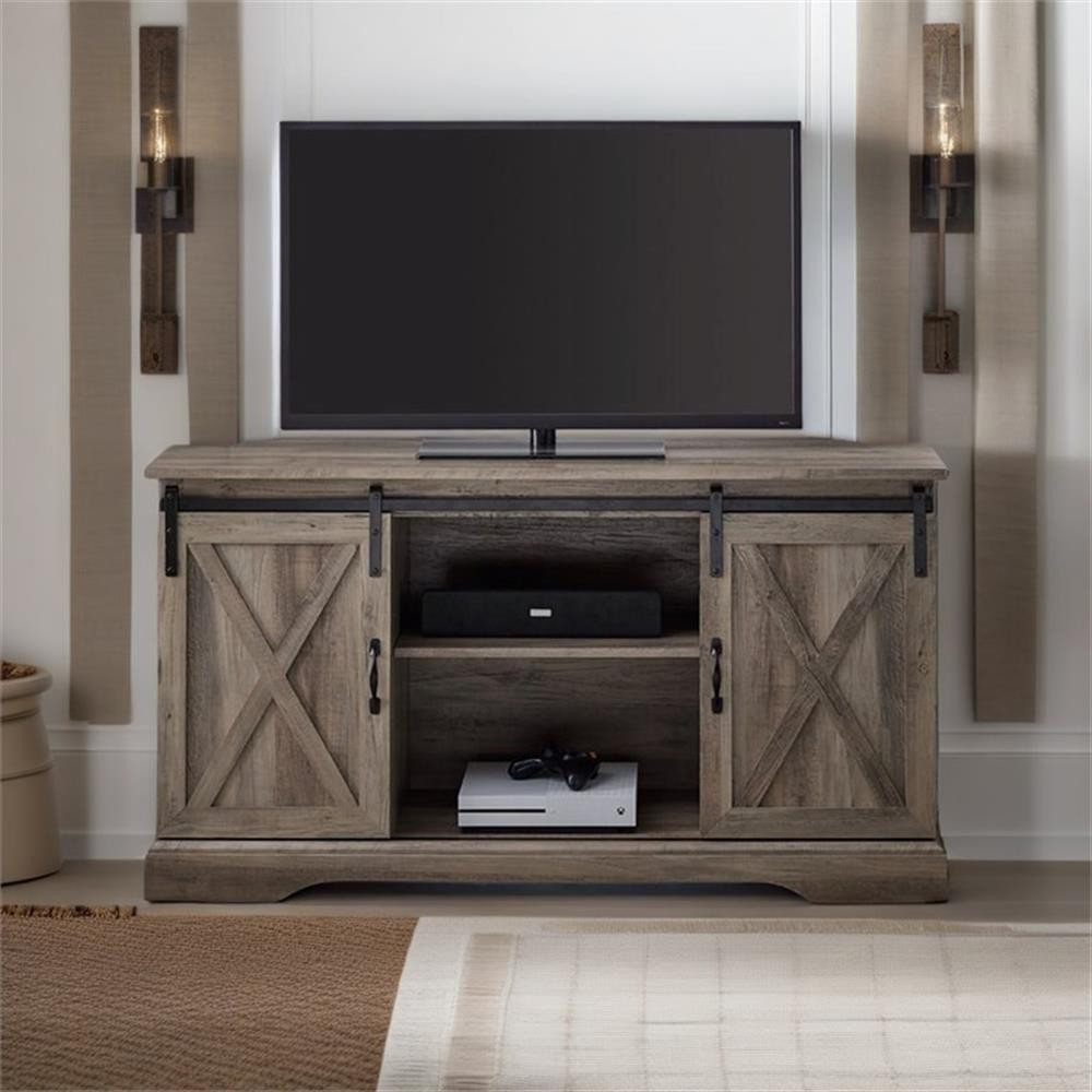 Pemberly Row Traditional Wood Corner TV Stand for TVs up to 52" in ...