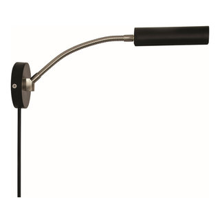 Fusion LED Wall Swing Lamp, Black With Satin Nickel - Transitional ...