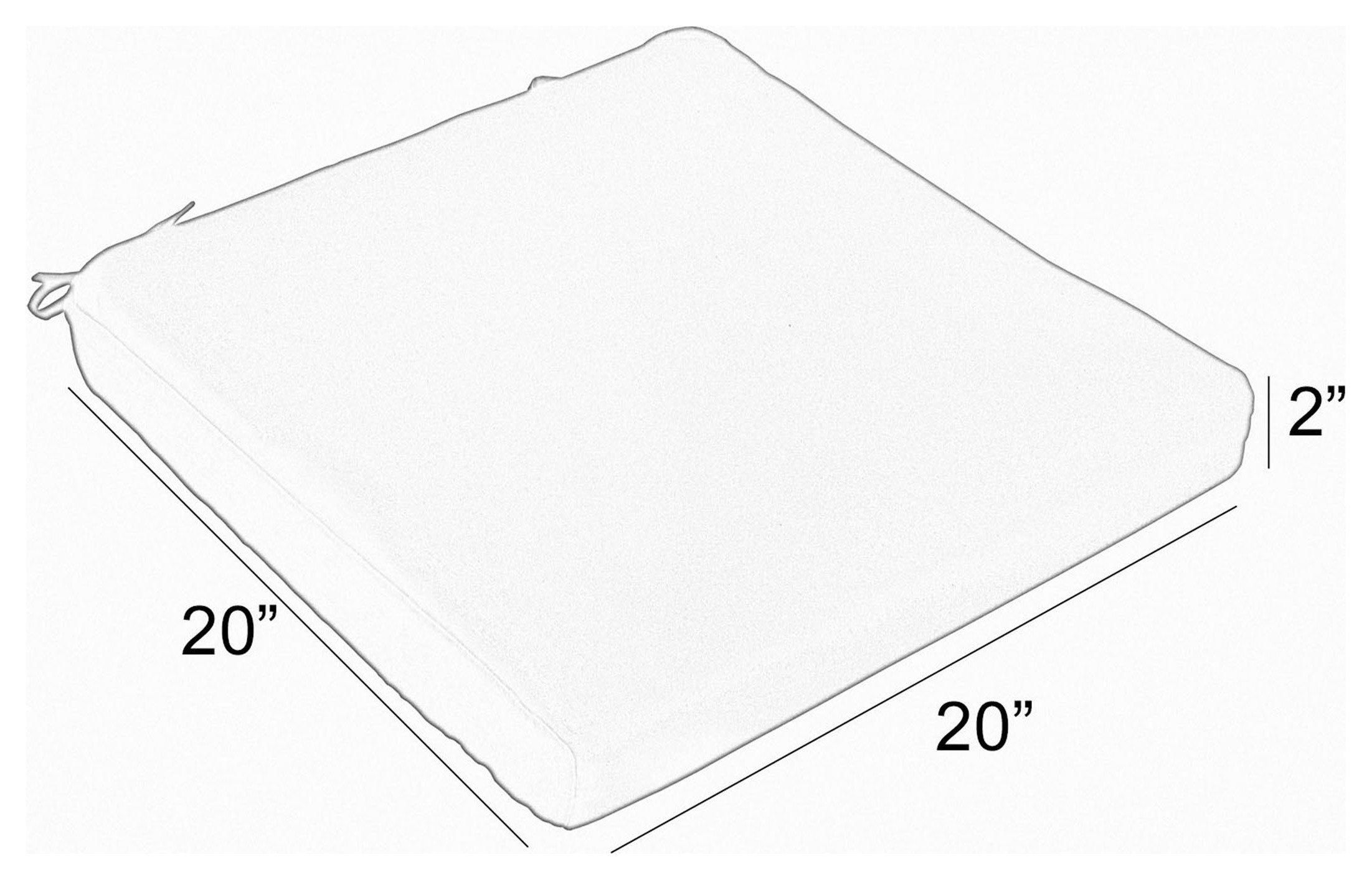 Sorra Home Sunbrella Outdoor Corded Chair Pads, Set of 2, 20"Wx20"Dx2"H ...