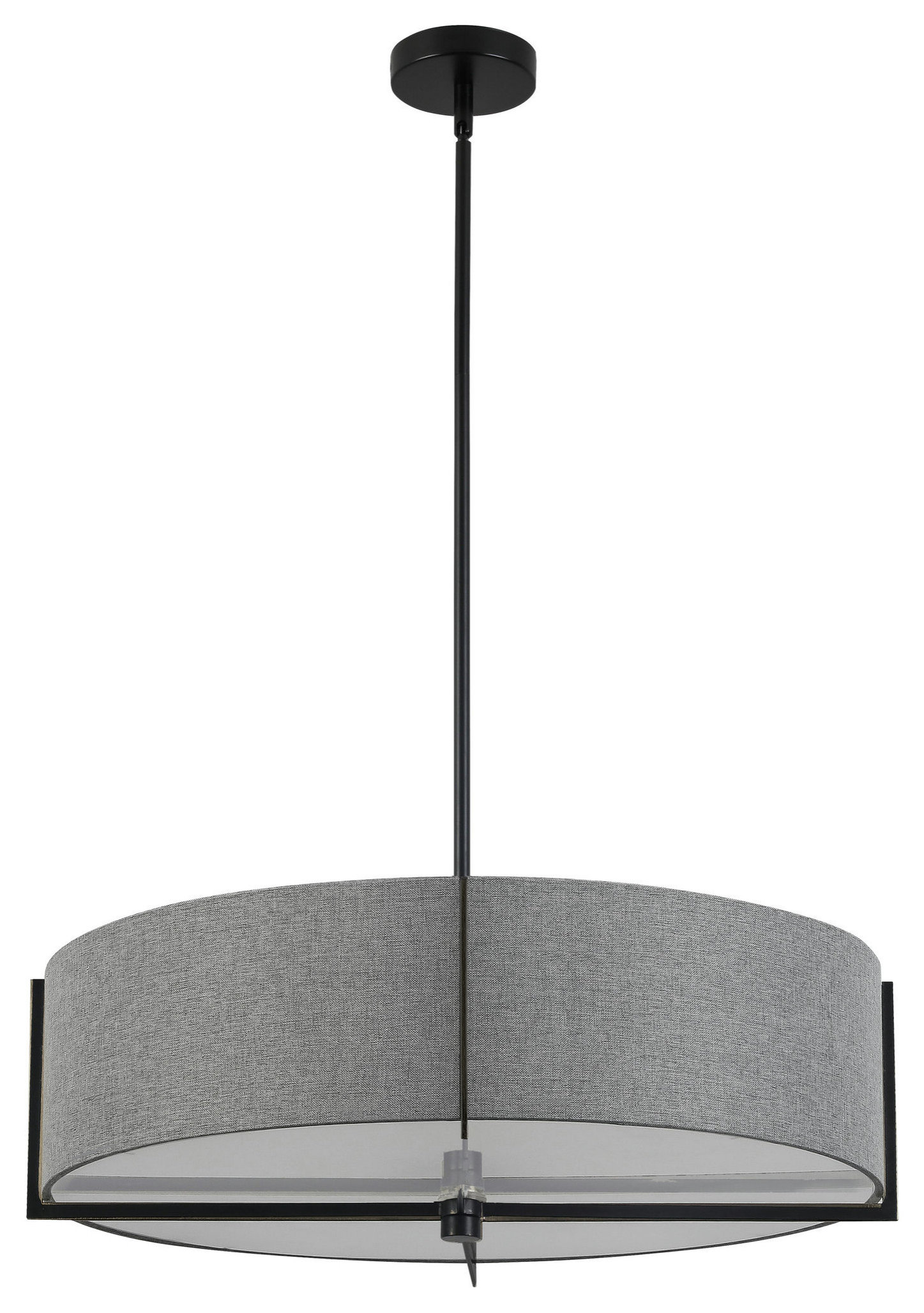 Preston 4 LT Incandescent Pendant, Matte Black w/ Grey Shade ...