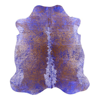 Blue Metallic Cowhide Rug 6' 9" X 6' 3" C2100, 6' 9" X 6' 3 ...