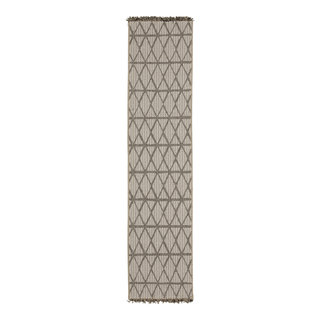 Genoa Diamond Lattice Beige/ Black Flatwoven Indoor-Outdoor Area Rug, 1 ...
