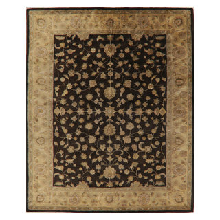 Indian French Toile Oriental All-Over Hand-Tufted Area Rug, Charcoal, 8 ...