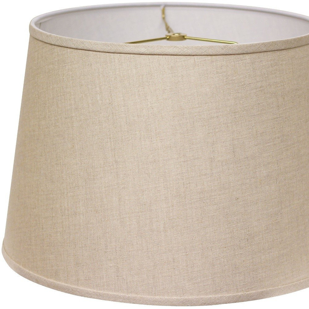 18" Dark Wheat Rounded Empire Slanted Linen Lampshape - Transitional ...